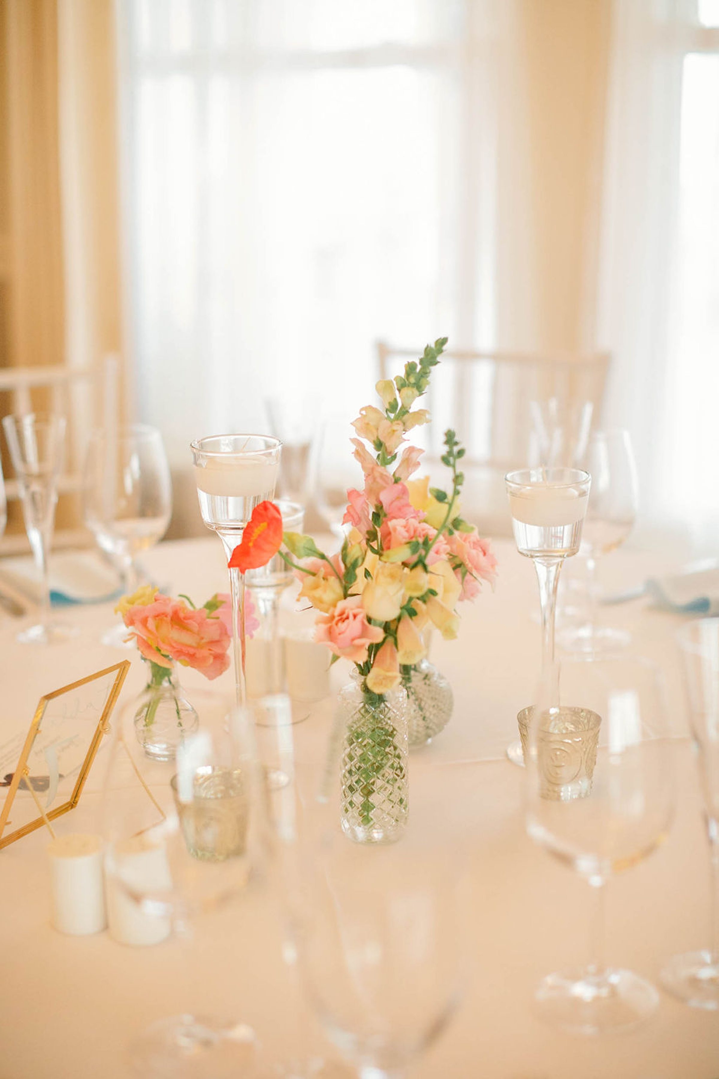 Colorful Floral Design for Nonantum Resort Wedding - Geraniums Red ...